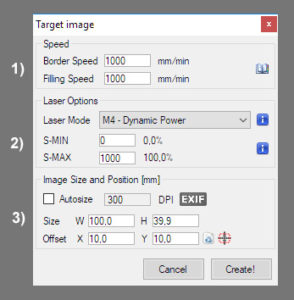 Target Image Size and Options – LaserGRBL